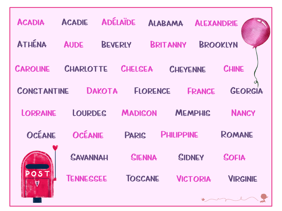 Les Pr noms Filles De Villes Et Pays Baby Note Les Pr noms Filles De Villes Et Pays Baby Note